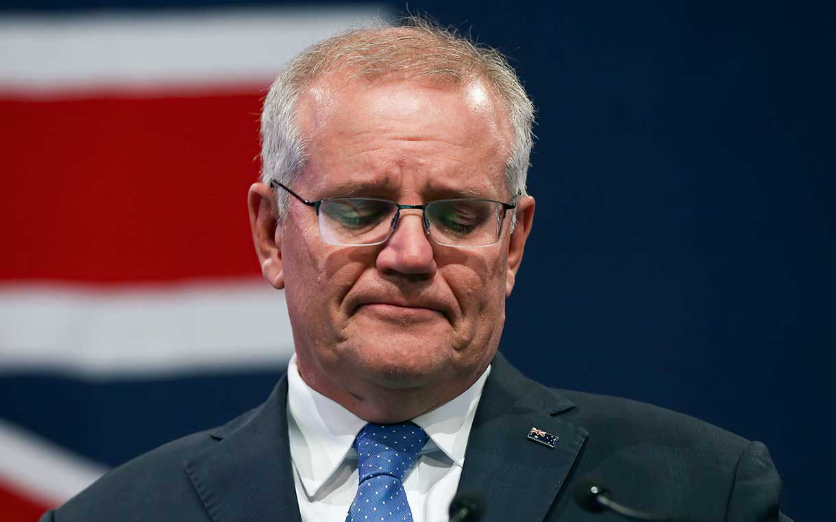 El primer ministro Scott Morrison de Australia admite su derrota