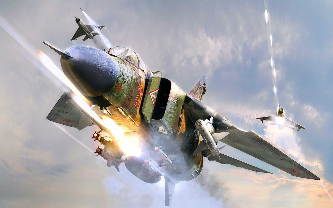 El legendario MiG-23 Flogger: un interceptor implacable en acción
