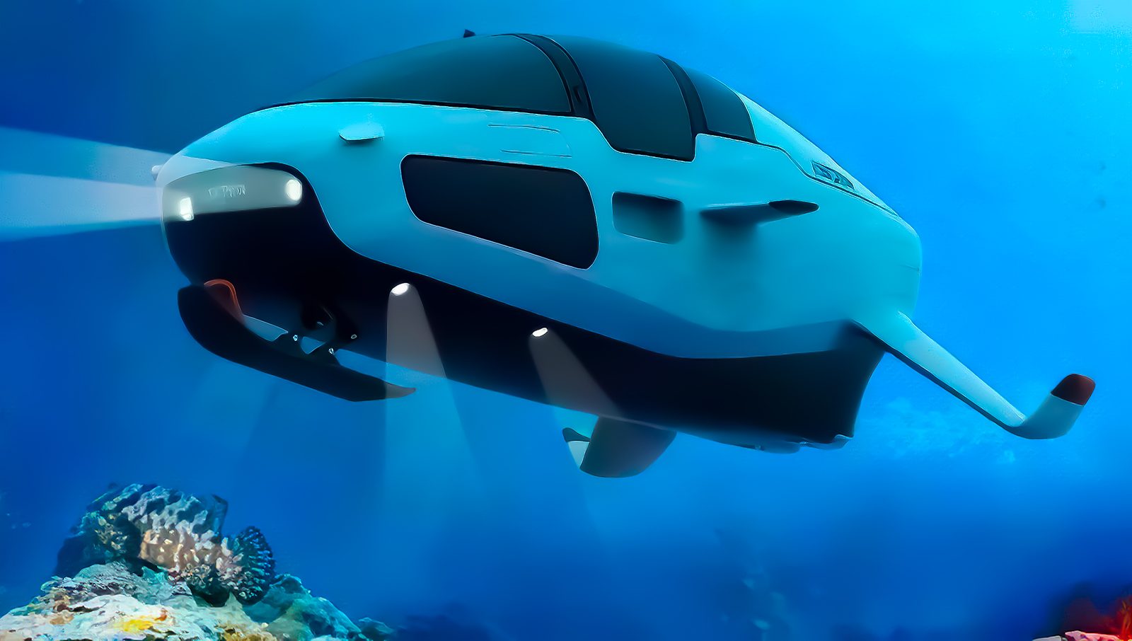 El barco futurista DeepSeaker puede sumergirse en modo submarino