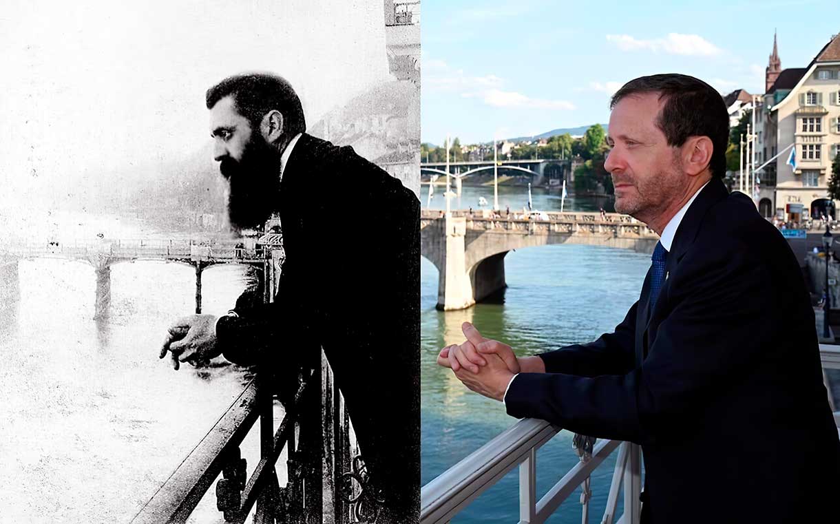 El presidente Herzog recrea la foto de Theodor Herzl en Basilea - Noticias de Israel